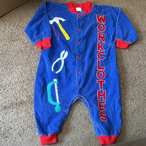One Pieces | Vintage Blue And Red Kids Work Clothes One Piece | Poshmark